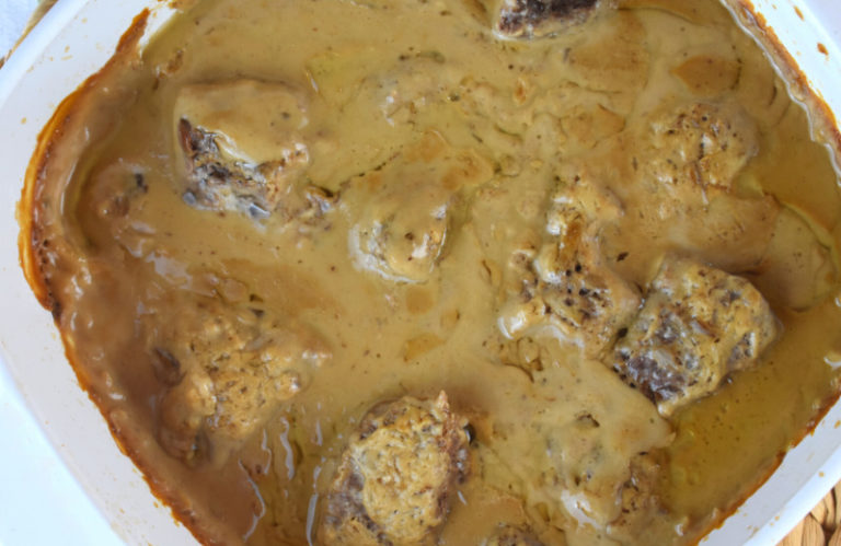 Sunday Church Beef Tips -Oven beef and gravy - These Old Cookbooks