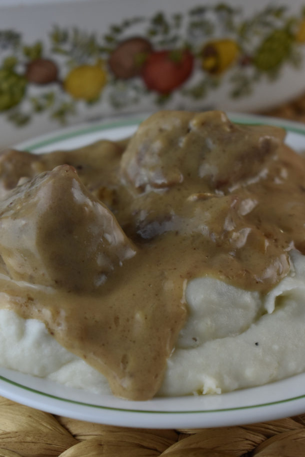Sunday Church Beef Tips -Oven beef and gravy - These Old Cookbooks