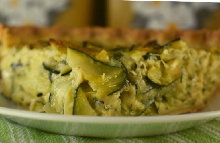 Zucchini Quiche Recipe with Deep Dish Crust - These Old Cookbooks