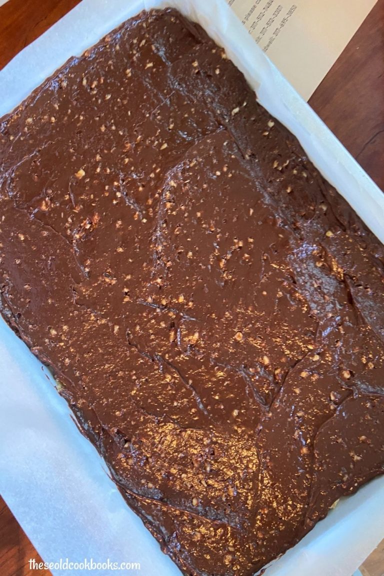 Fudge Nut Bars Recipe with Chocolate Filling - These Old Cookbooks
