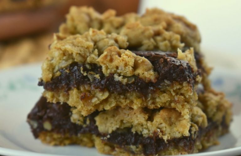 Fudge Nut Bars Recipe with Chocolate Filling - These Old Cookbooks