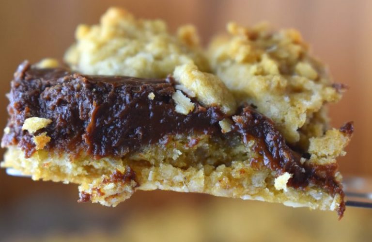 Fudge Nut Bars Recipe with Chocolate Filling - These Old Cookbooks