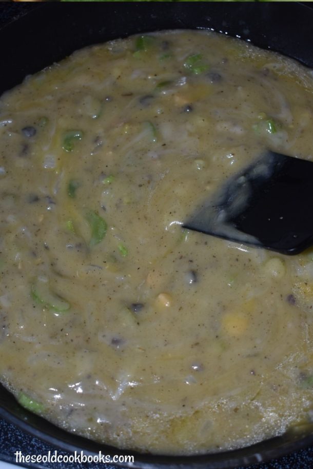 Crockpot Chicken Cornbread Stuffing Casserole - These Old Cookbooks