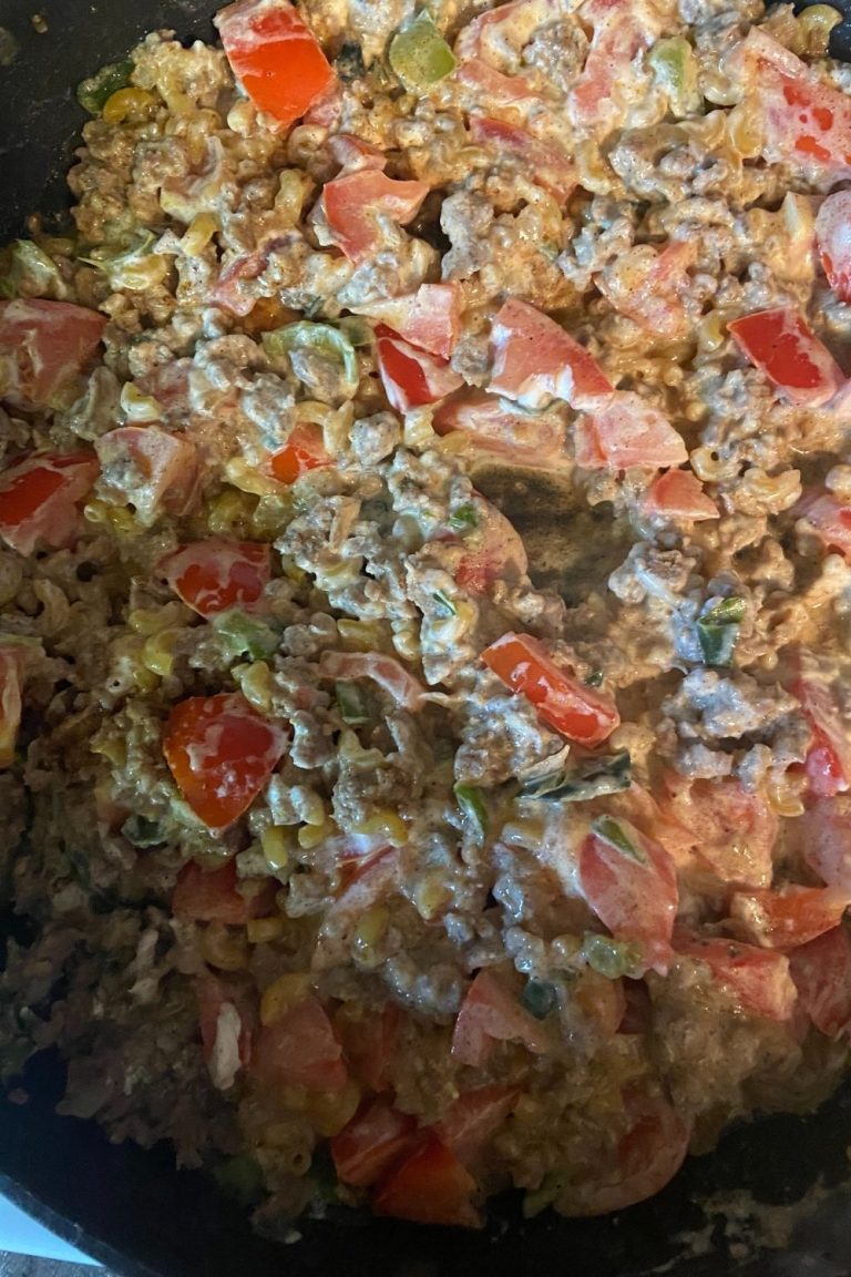Mexican Goulash Recipe - Taco Pasta Skillet - These Old Cookbooks