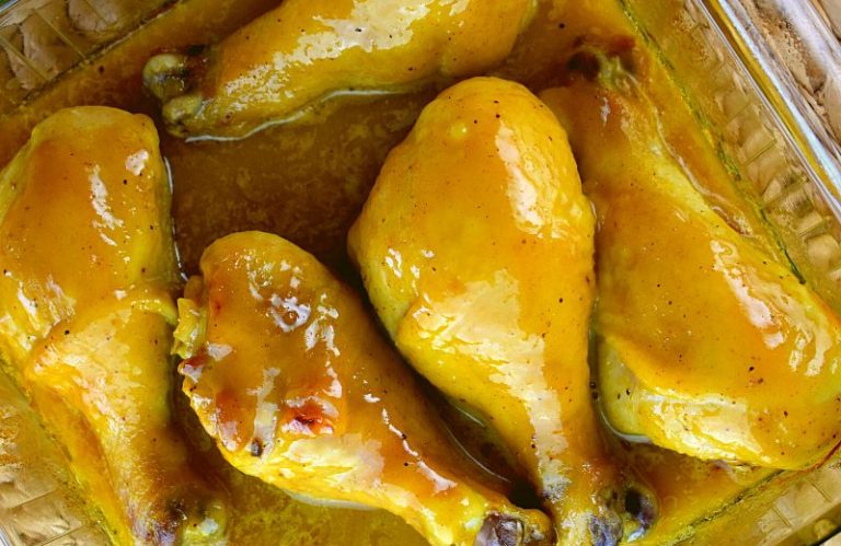 Honey Mustard Baked Chicken Recipe - Chicken Diable - These Old Cookbooks