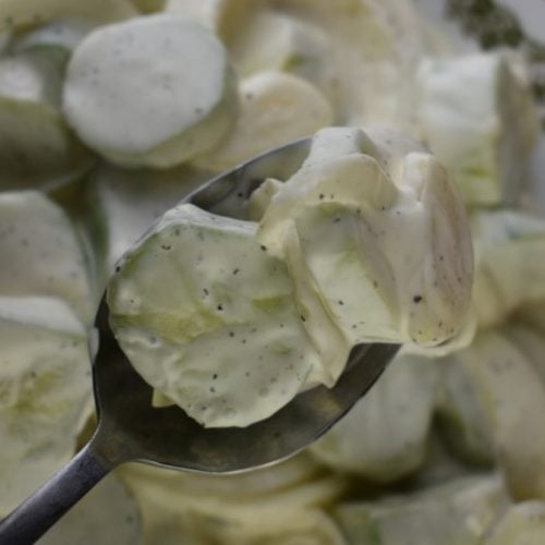 Old Fashioned Creamy Cucumber Salad - These Old Cookbooks
