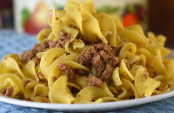 Hamburger and Noodles - Easy Ground Beef and Noodles Recipe - These Old ...