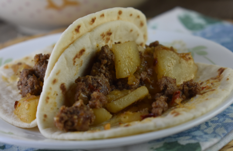 Beef and Potato Tacos Recipe - How to Stretch Taco Meat - These Old ...