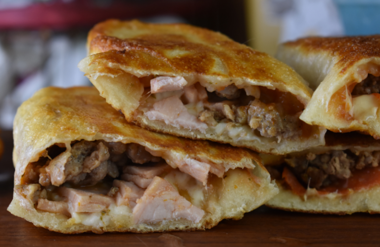 Fried Pizza Pockets Recipe with Refrigerated Pizza Dough - These Old ...